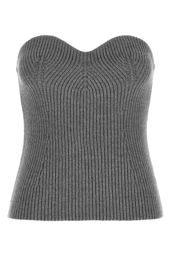 JIL SANDER Off The Shoulder Top - Gray