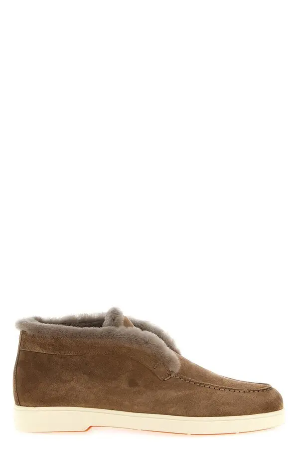 Santoni Fortune Suede Slip-on Ankle Boots