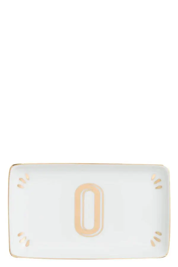 BITOSSI Rectangular Letter 'o' Valet Tray - White