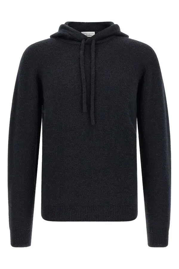 ROBERTO COLLINA Hooded Wool Blend Sweater - Blue
