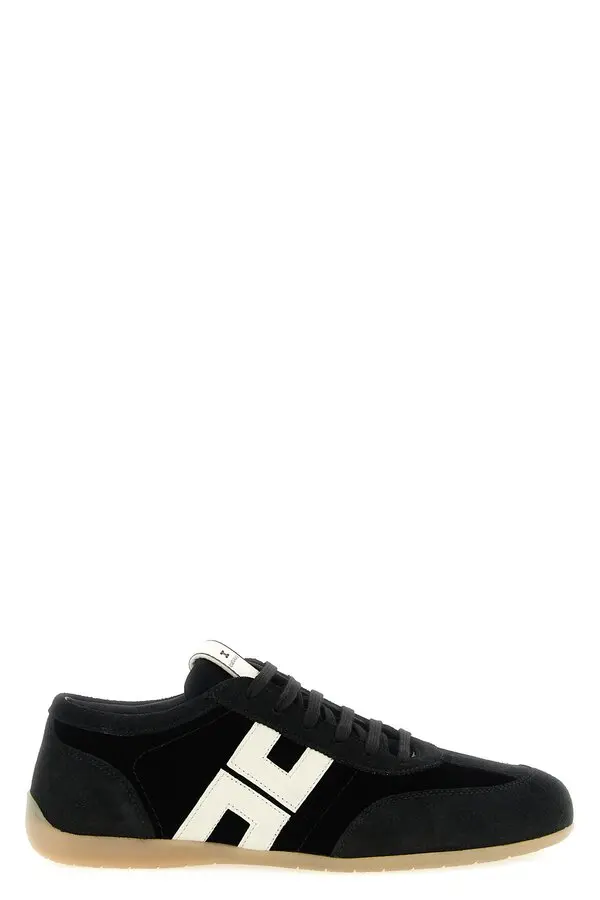 Elisabetta Franchi Nappa And Velvet Sneakers - White/black