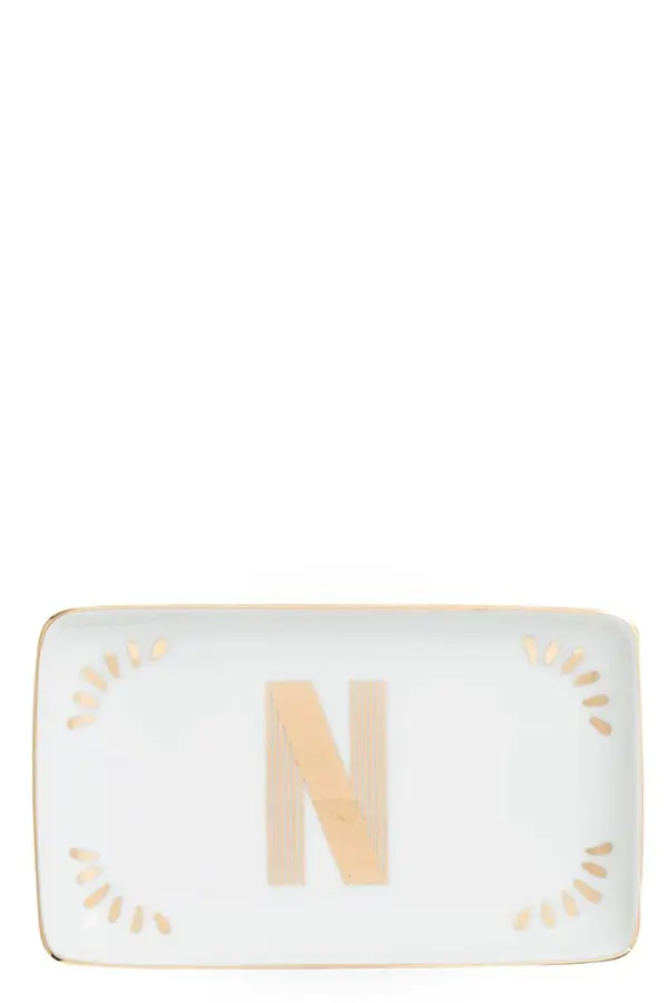 BITOSSI Rectangular Letter 'n' Valet Tray - White