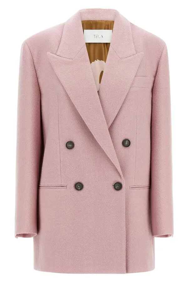 TELA Nomade Virgin Wool Double-breasted Blazer