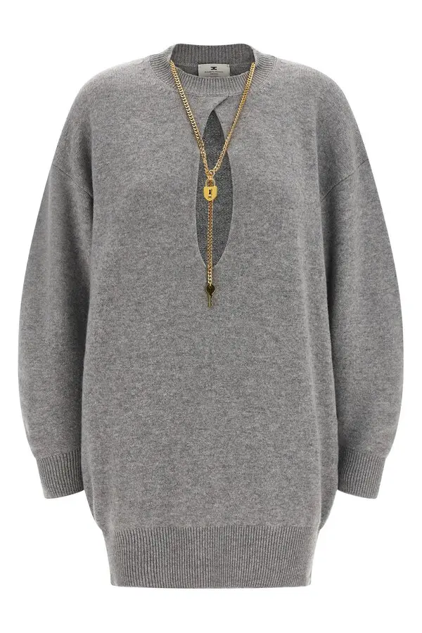 Elisabetta Franchi Necklace Dress - Gray