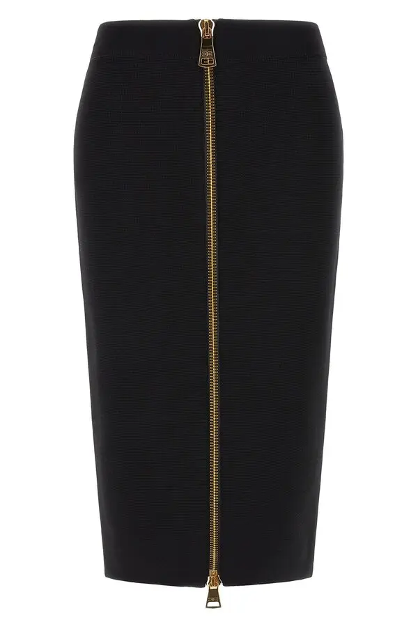 Elisabetta Franchi Zip Skirt - Black