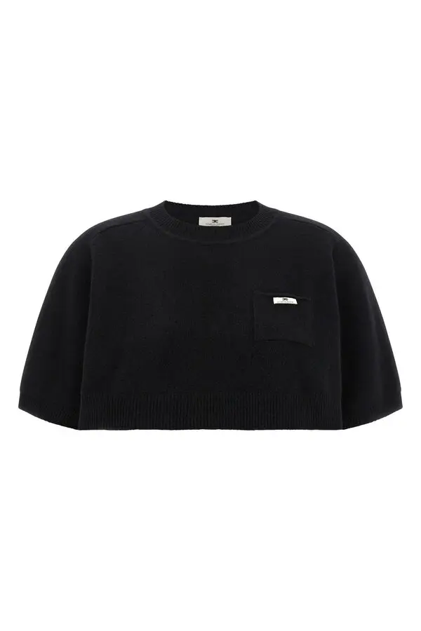 Elisabetta Franchi Wool And Cashmere Top - Black