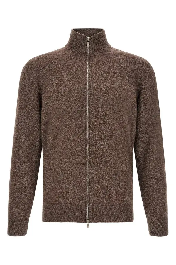 Brunello Cucinelli High Neck Cardigan With Zip
