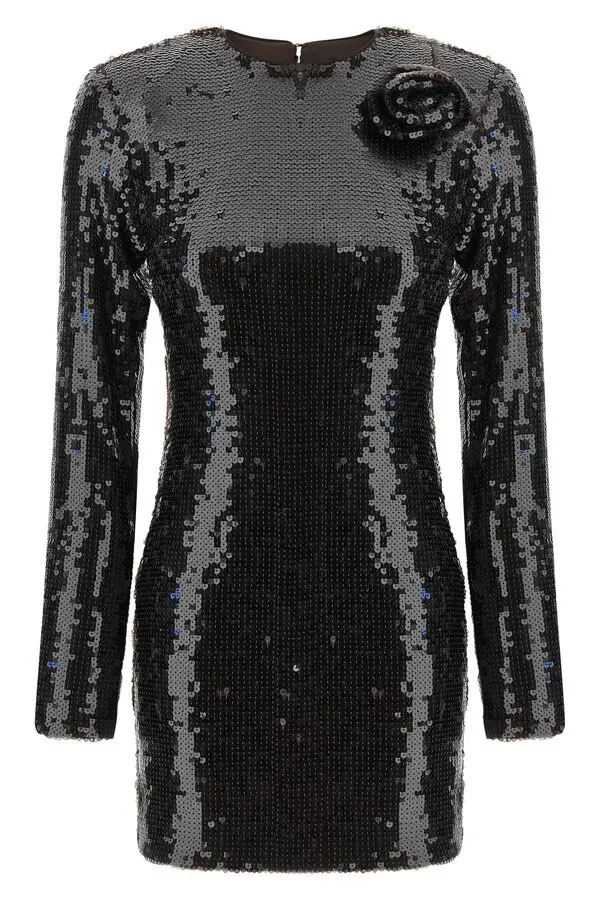 ROTATE BY BIRGER CHRISTENSEN Sequin Dress With Flower
