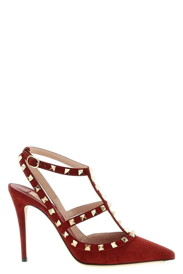 Valentino Garavani Rockstud Ankle Strap Pumps - Red
