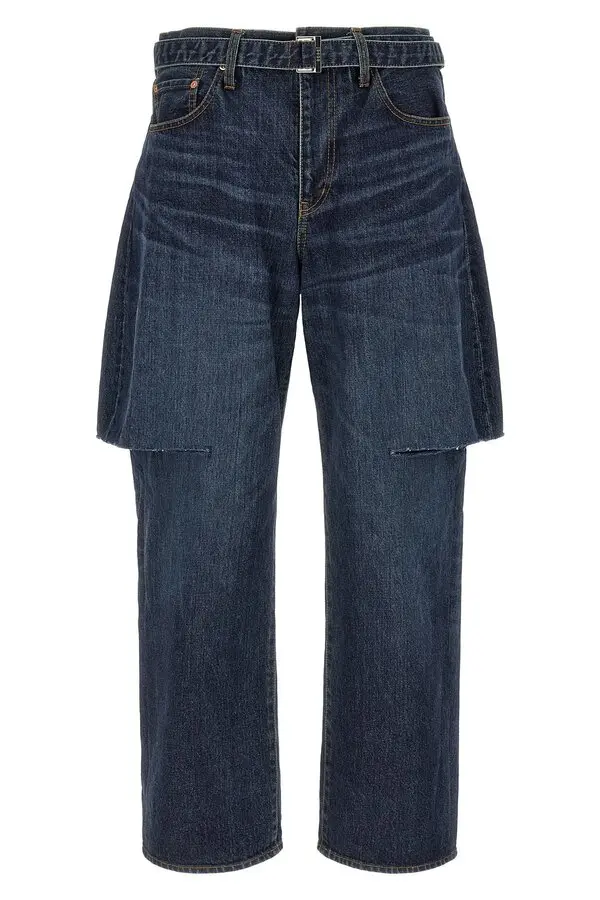 Sacai Cut-out Straight Denim Jeans