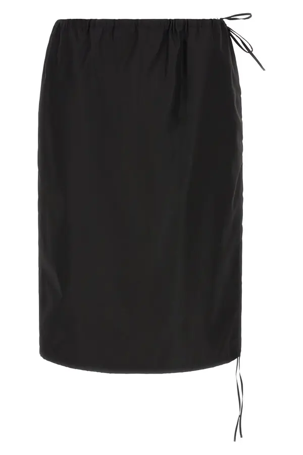 Prada Technical Fabric Skirt With Drawstrings
