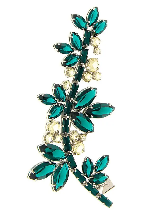 Prada Crystal Flowers Brooch - Silver