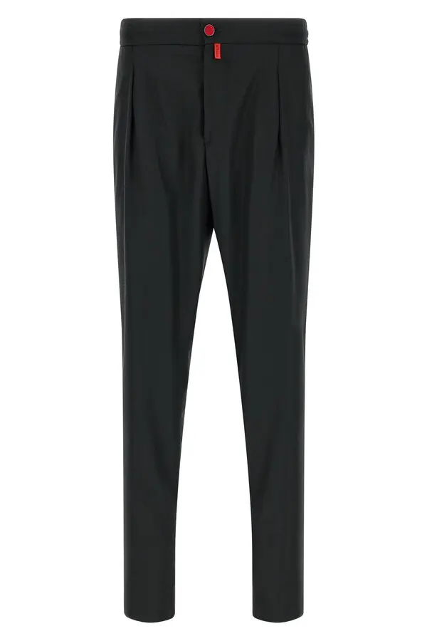Kiton Red Button Pants - Gray