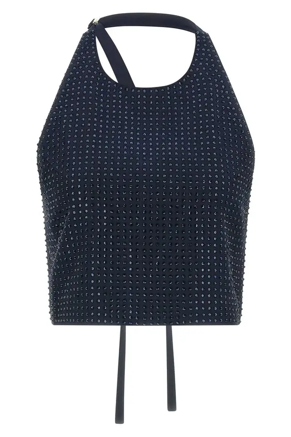 Pinko Rhinestone Embellished Halter Top
