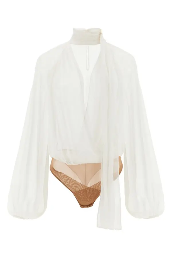 Elisabetta Franchi Crêponne Bodysuit Shirt