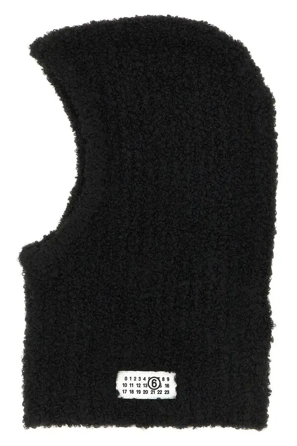 MAISON MARGIELA Bouclé Balaclava With Logo - Black