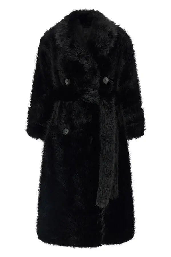 BBCOUTURE Jackie Eco-faux Fur Trench Coat