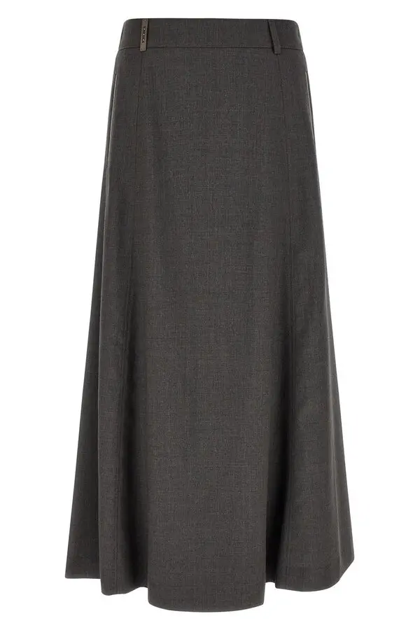 Peserico Flared Midi Skirt With Loops