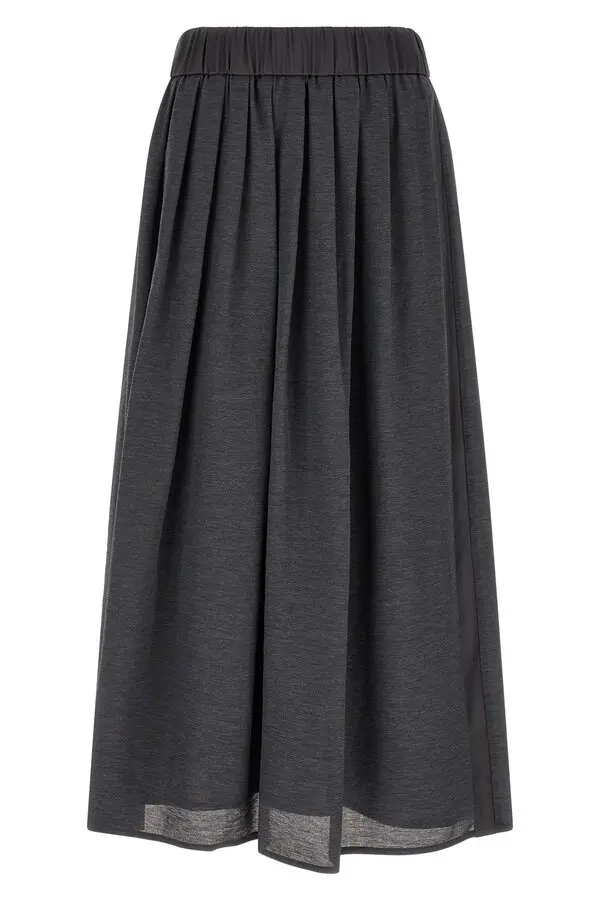Peserico Pleated Midi Skirt With Elastic