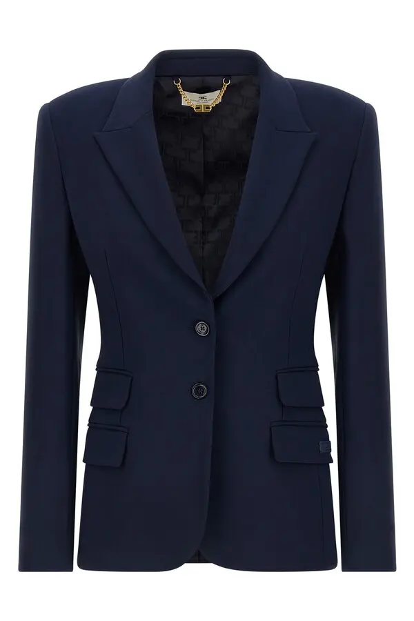Elisabetta Franchi Light Crêpe Blazer - Blue