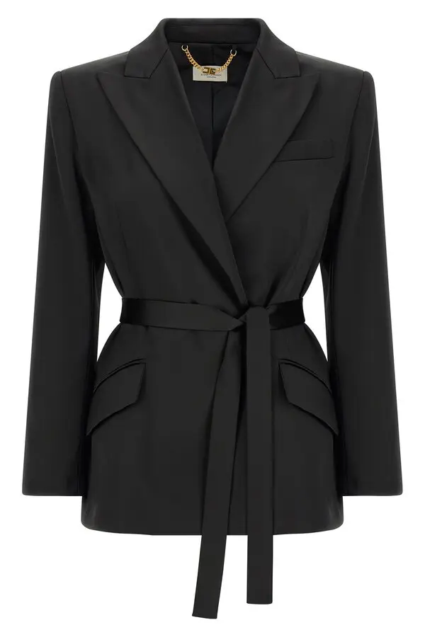 Elisabetta Franchi Stretch Satin Blazer