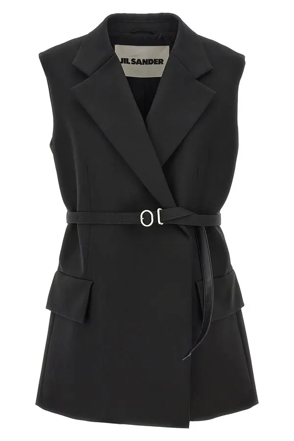 JIL SANDER Belted Wool Vest