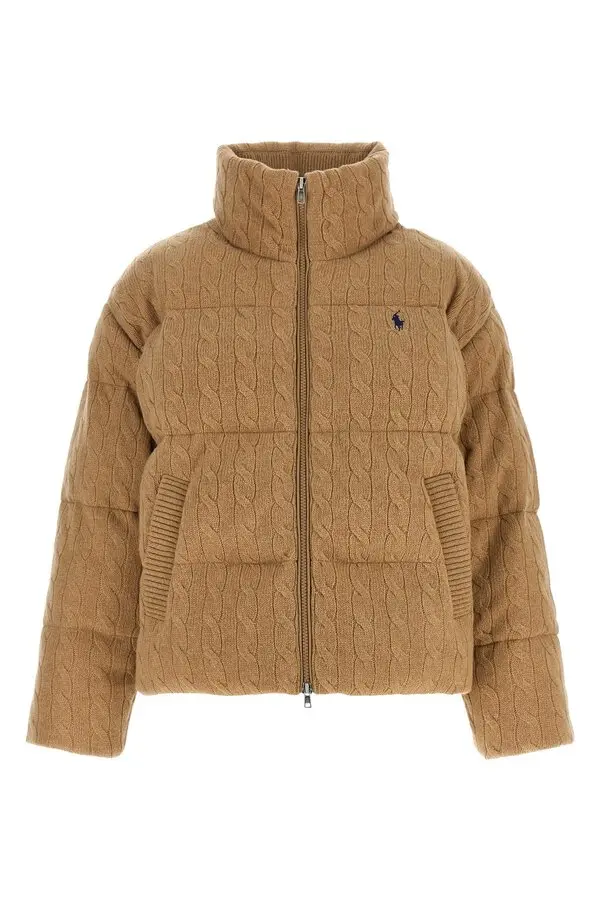 Polo Ralph Lauren Knitted Braided Down Jacket - Beige