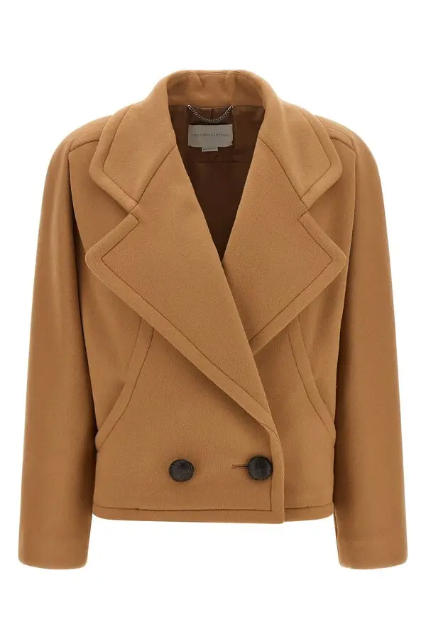 Stella McCartney Double-breasted Wool Coat - Beige