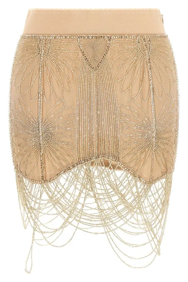 Attico Beaded Embroidery Mini Skirt - Pink