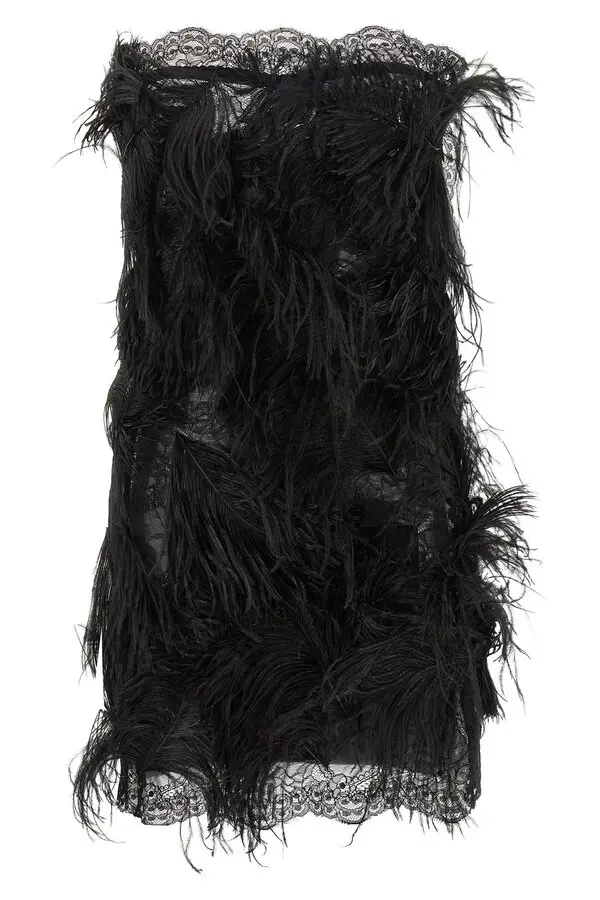 Attico Lace And Feather Dress