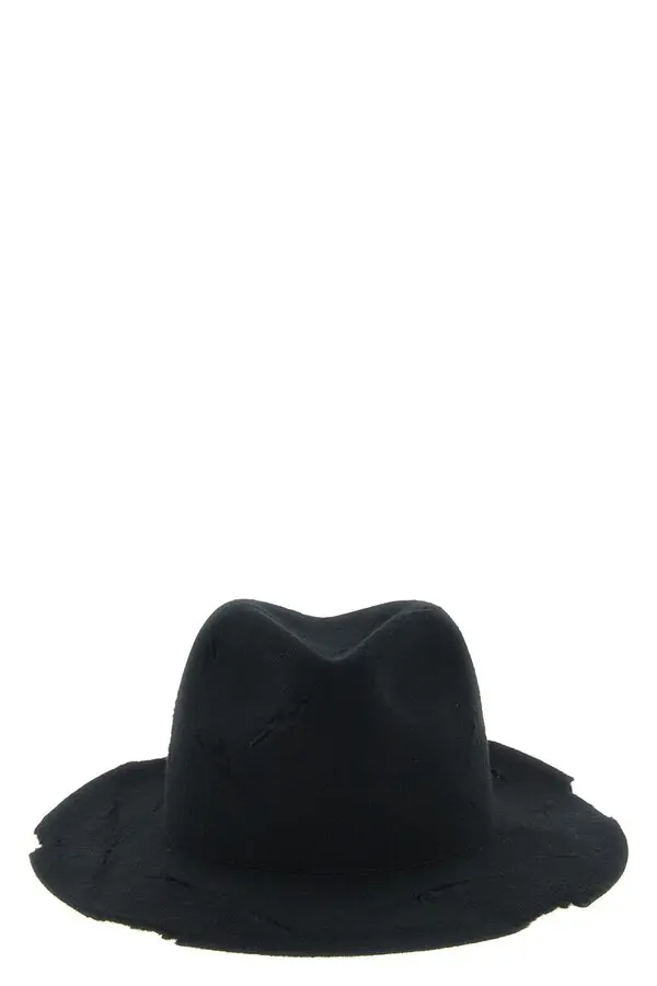 Yohji Yamamoto Cut-out Fedora Hat - Black