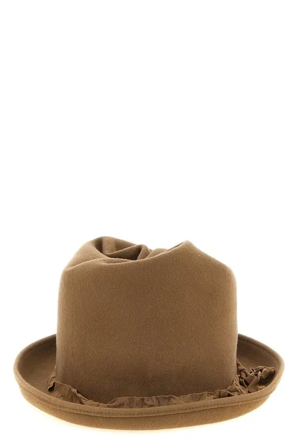 Yohji Yamamoto Curled Crown Hat - Beige