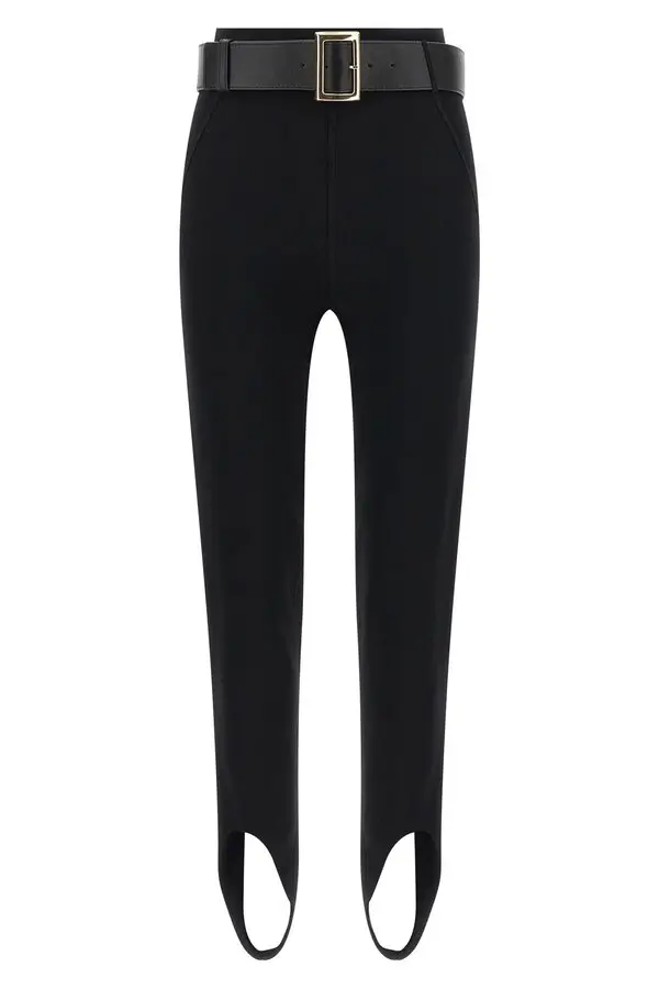SELF-PORTRAIT Leggings With Stirrup And Belt