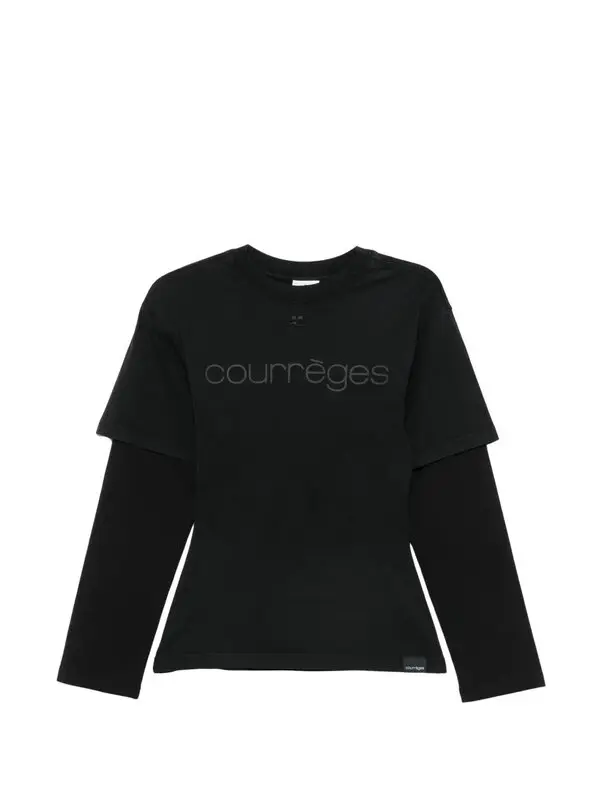 COURREGES Logo Tee - Black