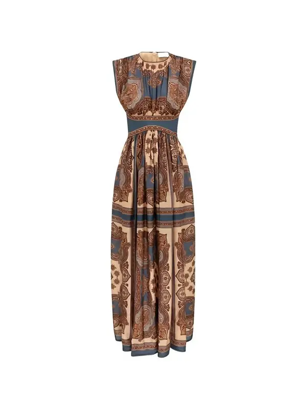 Zimmermann Mahon Waisted Maxi Dress - Brown
