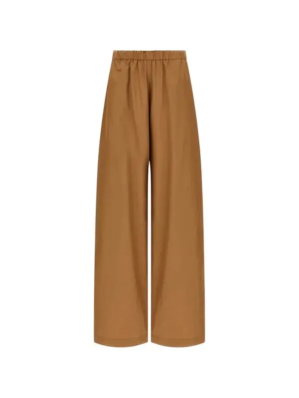 Fabiana Filippi Satin Elastic Waist Trousers - Brown