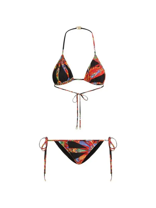 Dolce & Gabbana Carretto Print Bikini Set - Black