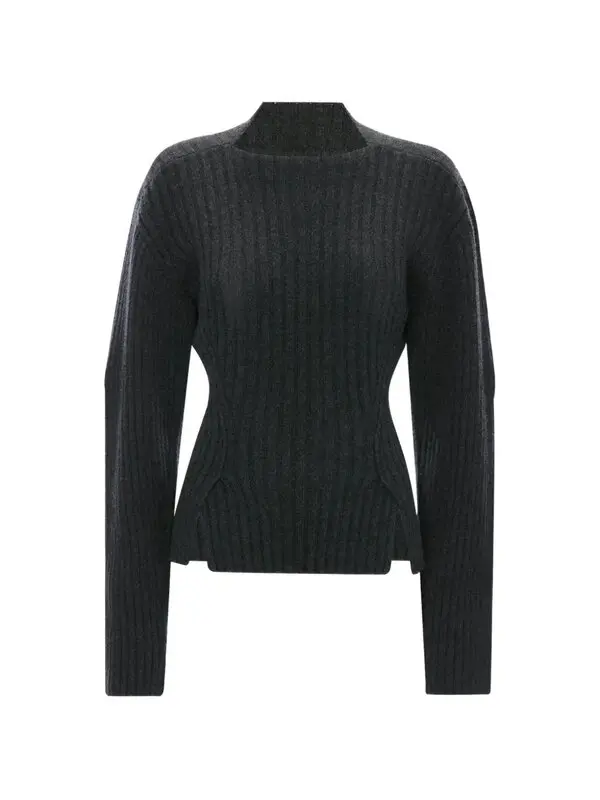 Victoria Beckham Ribbed Knit Sweater - Gray