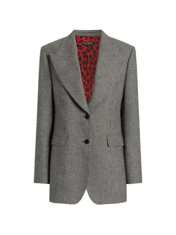 Dolce & Gabbana Prince Of Wales Wool Blend Blazer
