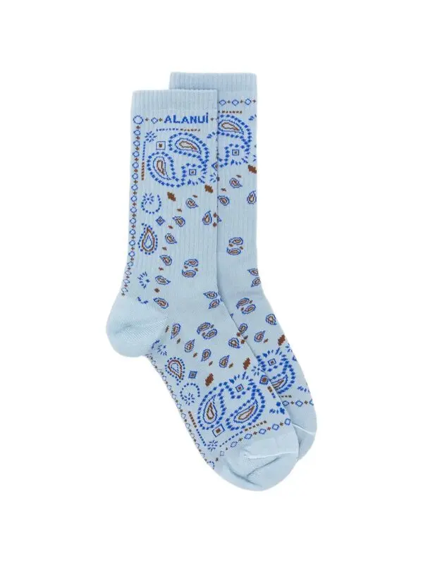 Alanui Bandana Socks - Light Blue