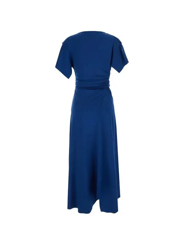 Victoria Beckham Short Sleeve Asymmetrical Collar Dress