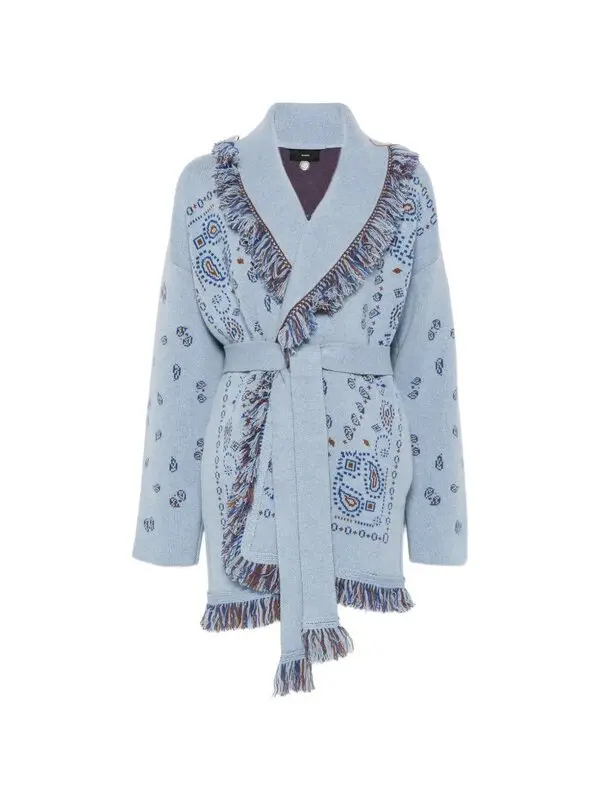 Alanui Bandana Jacquard Cashmere Cardigan