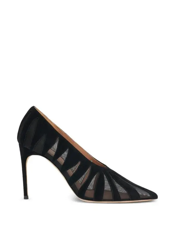 MALONE SOULIERS Suede And Mesh Tippi Pumps
