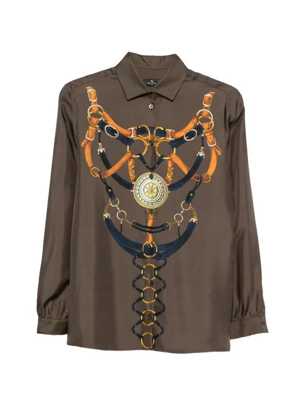 Etro Printed Silk Shirt - Beige