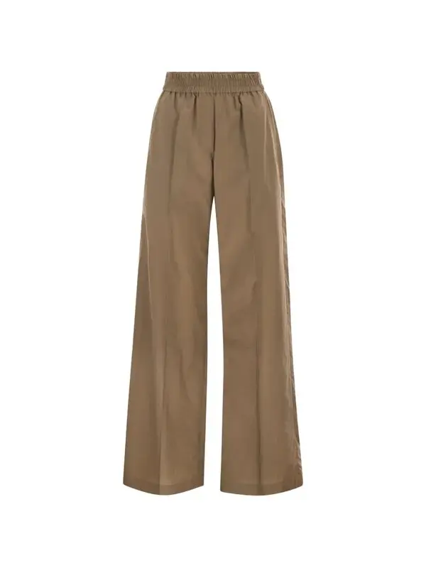 Brunello Cucinelli Silk-blend Pull-on Trousers - Brown