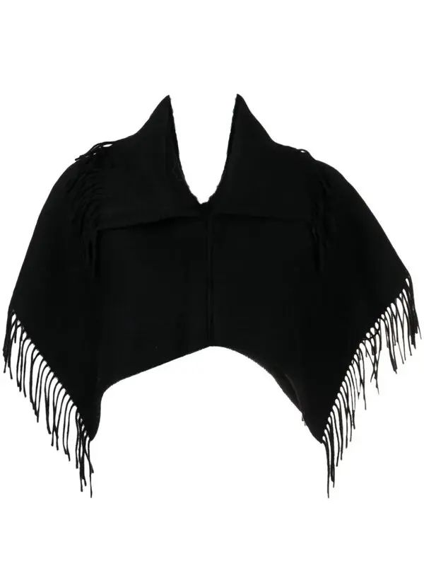 BY MALENE BIRGER Turtla Wool Fringe Bib - Black