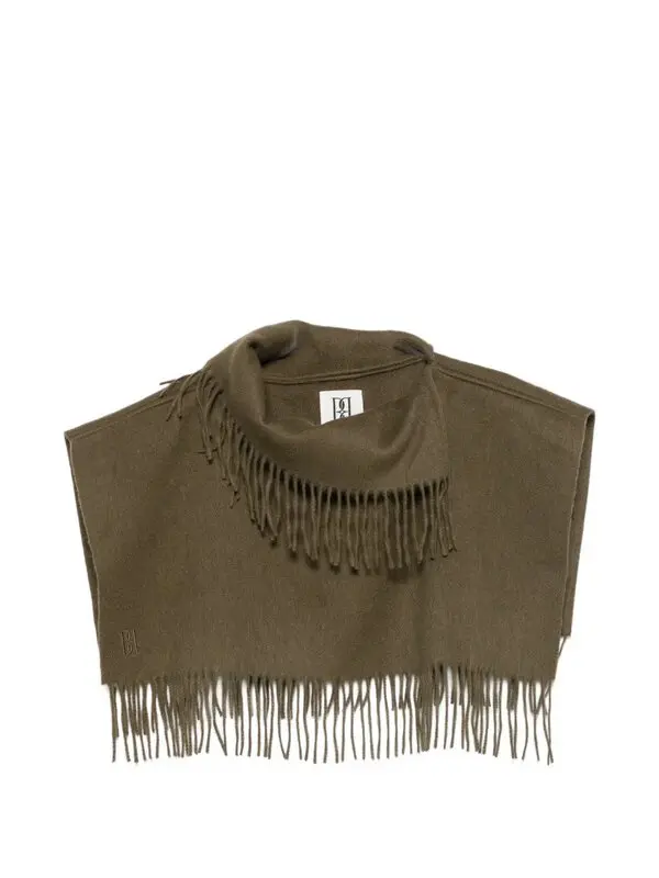 BY MALENE BIRGER Turtla Wool Fringe Bib - Green