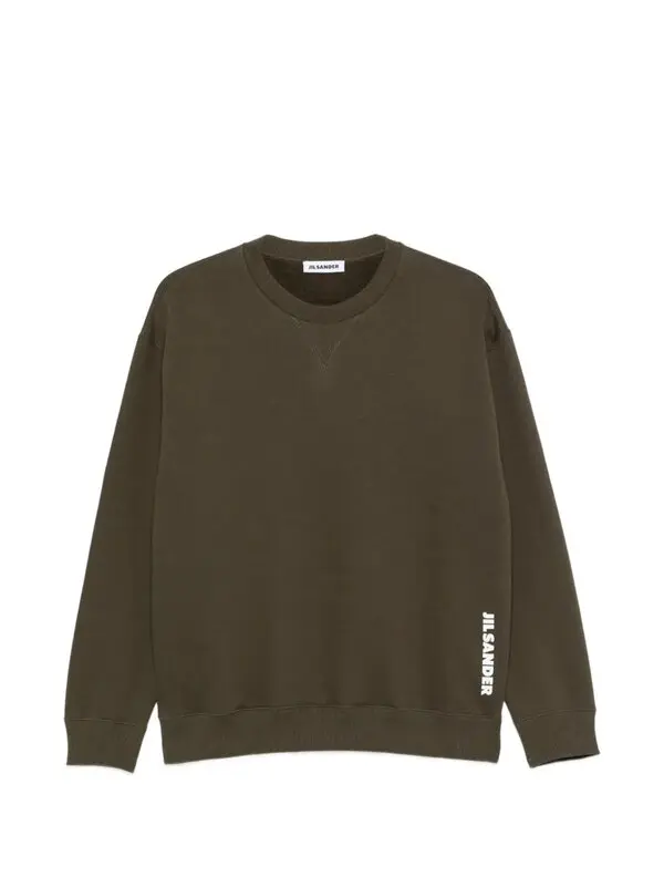 JIL SANDER Cotton Crew Neck Pullover - Green