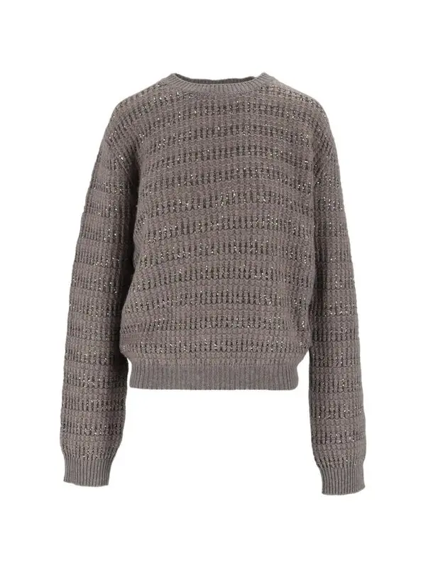 Fabiana Filippi Embroidered Sequin Sweater - Beige
