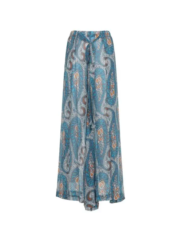 Etro Printed Trousers - Light Blue